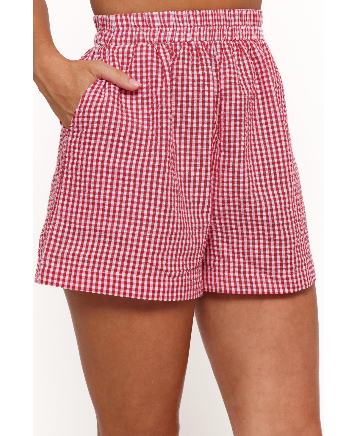 Click here for Petal and Pup Womens Libby Shorts - Red gingham prices
