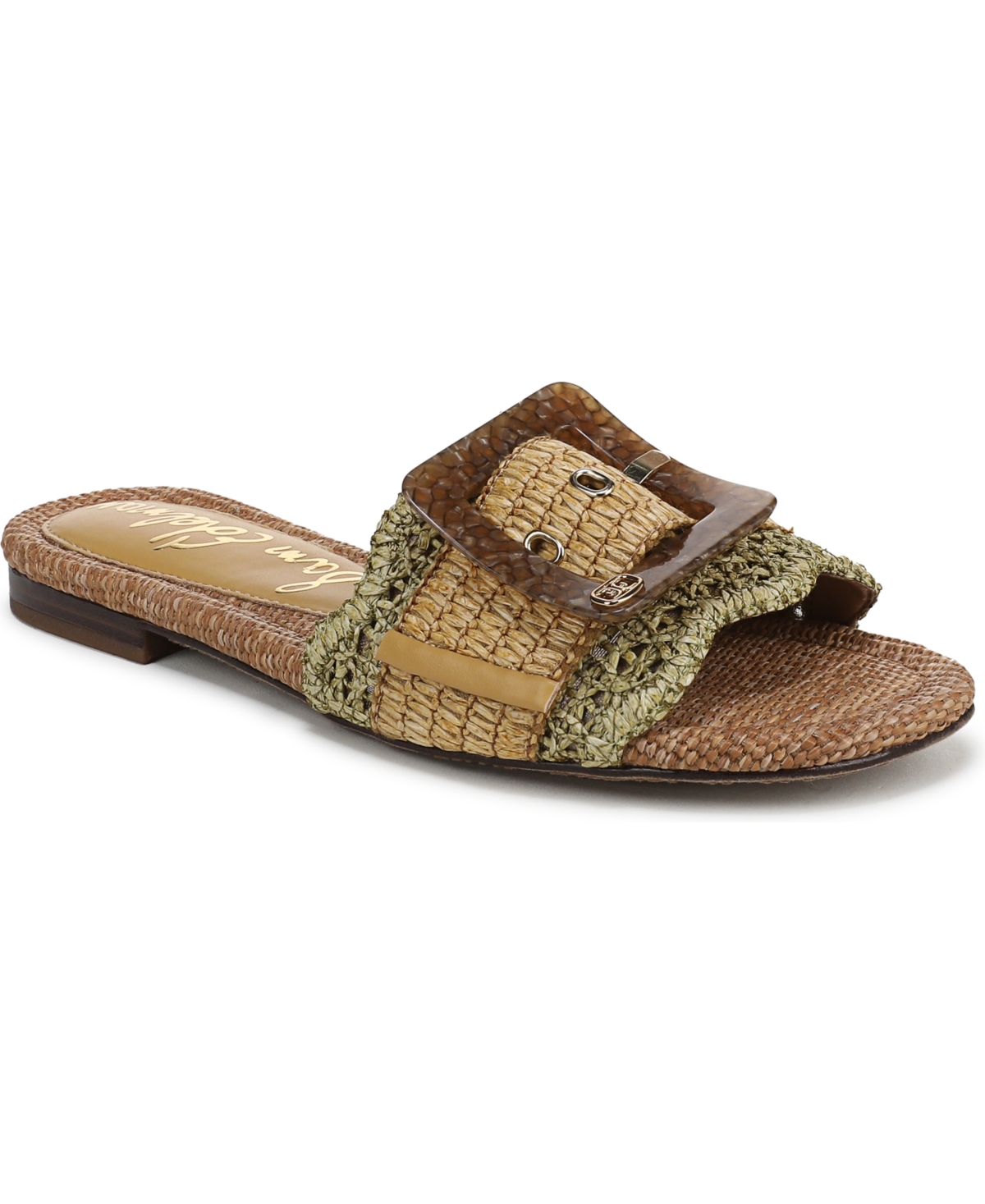 Click here for Sam Edelman Womens Bambi Raffia Buckle Slide Sanda... prices