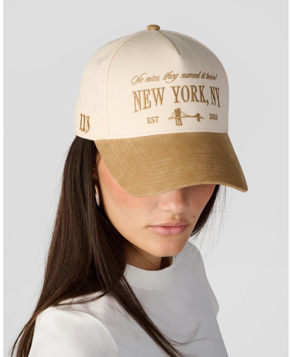Click here for Corduroy Baseball Hat - Ivory/tan prices