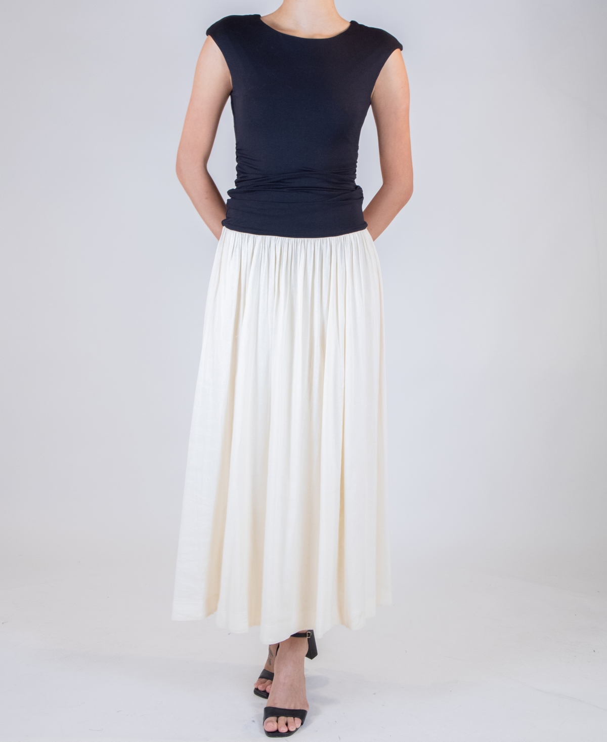 Click here for Taylor Womens Two-Toned Drop Waist Crewneck Dress... prices