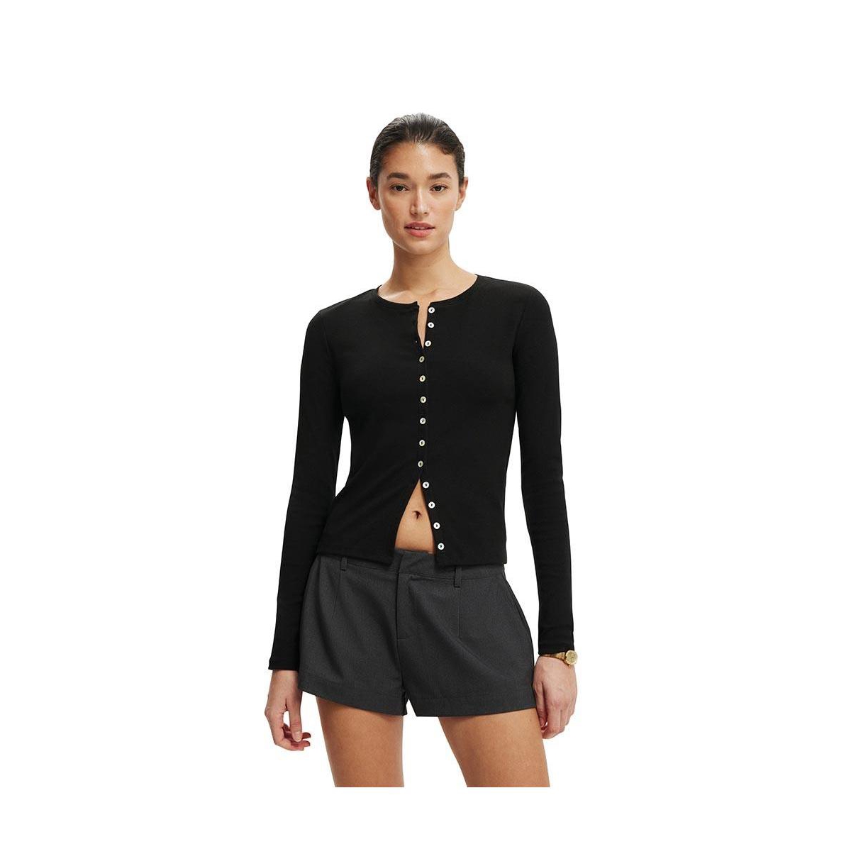 Click here for Cotton On Womens Bailey Button Detail Cardi - Blac... prices