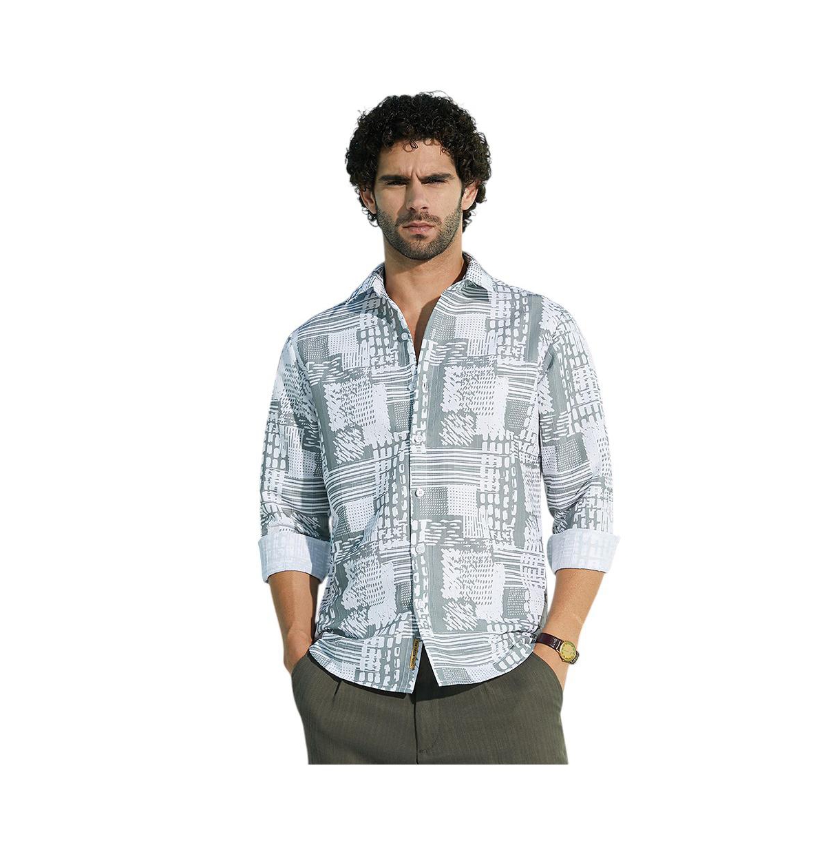 Click here for Campus Sutra Mens Flint Grey Verve-Impressionistic... prices