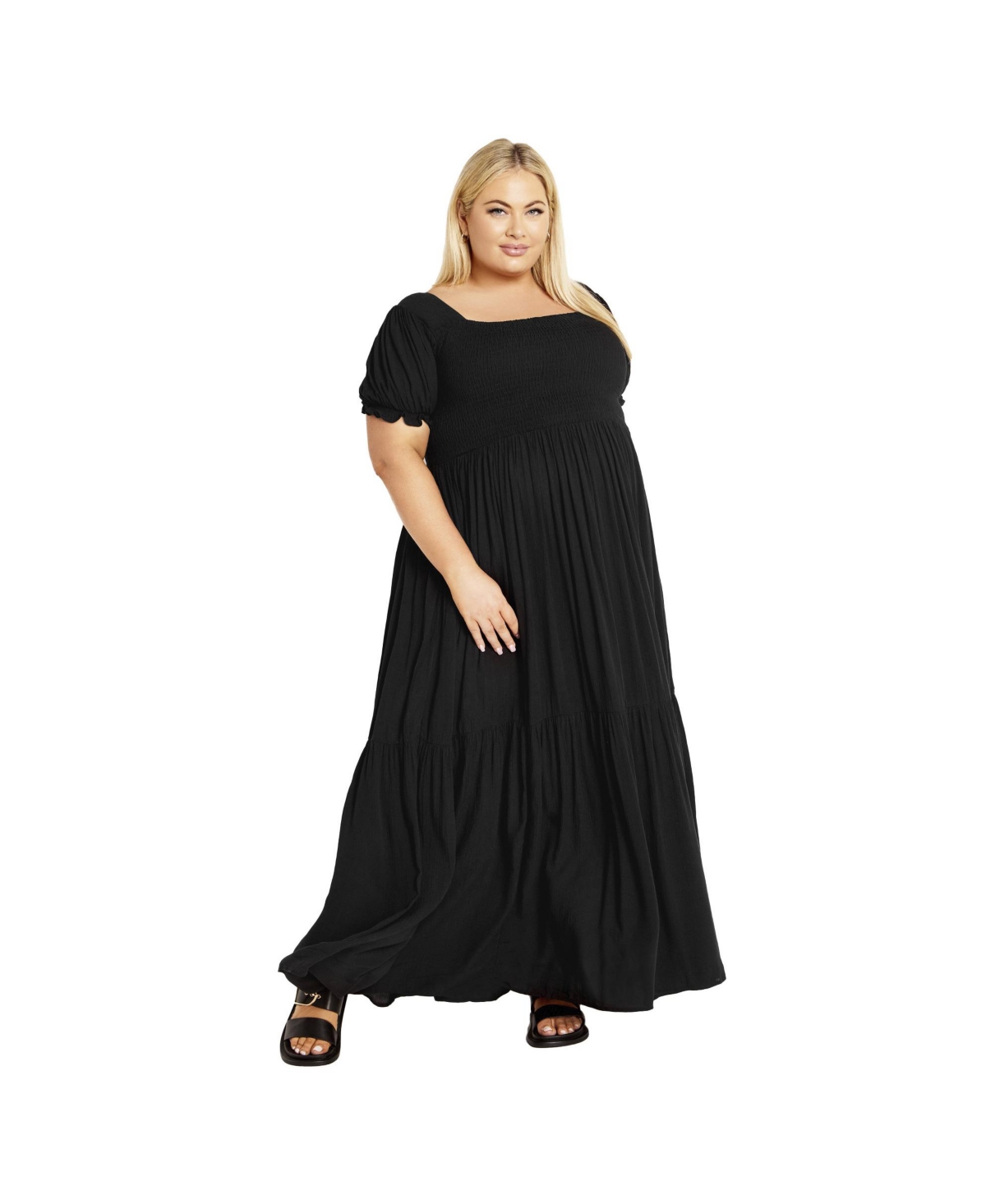 Click here for Avenue Womens Plus Size Sophia Shirred Bodice Maxi... prices