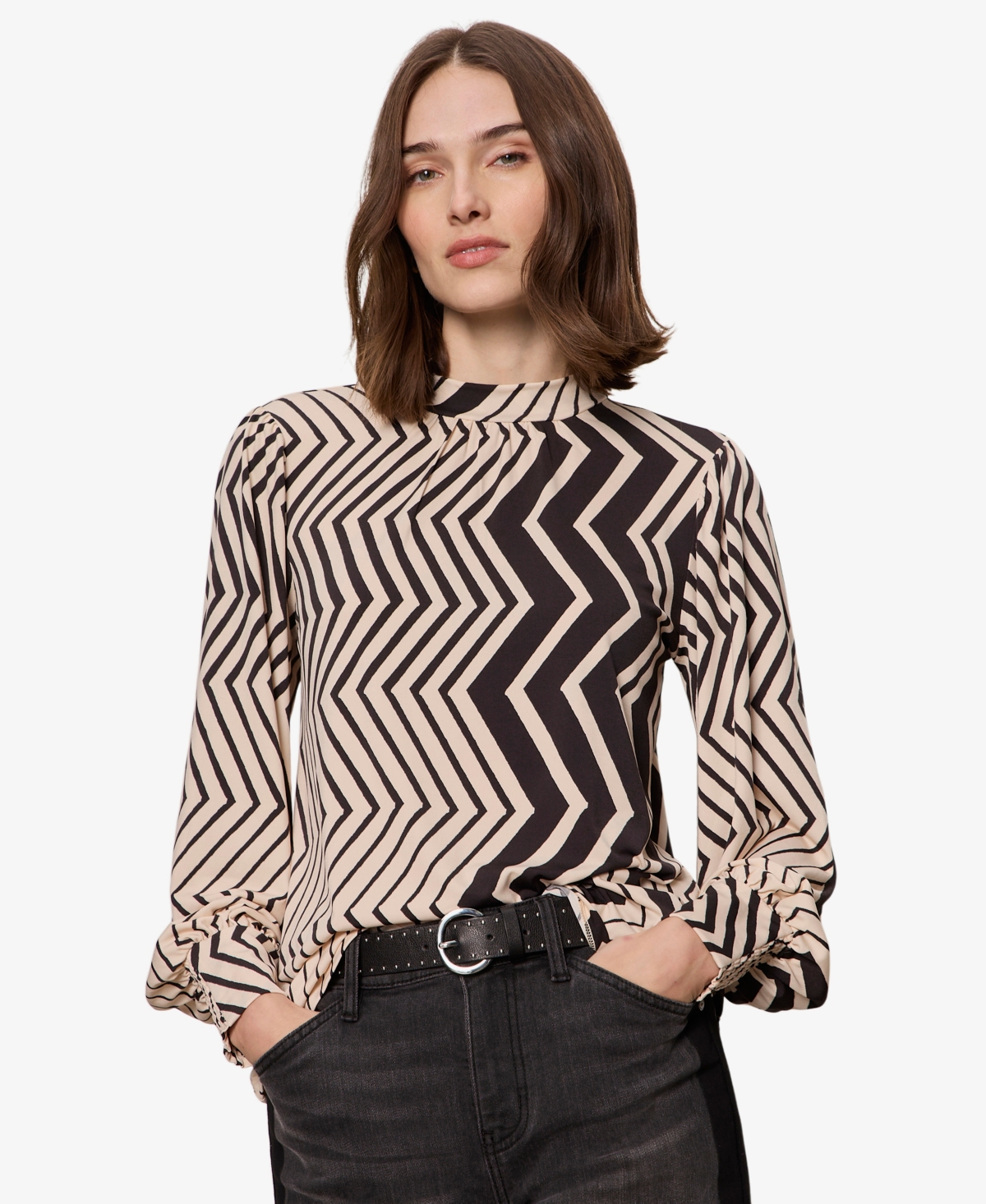 Click here for Sanctuary Womens Mock Neck Blouse - Frost prices