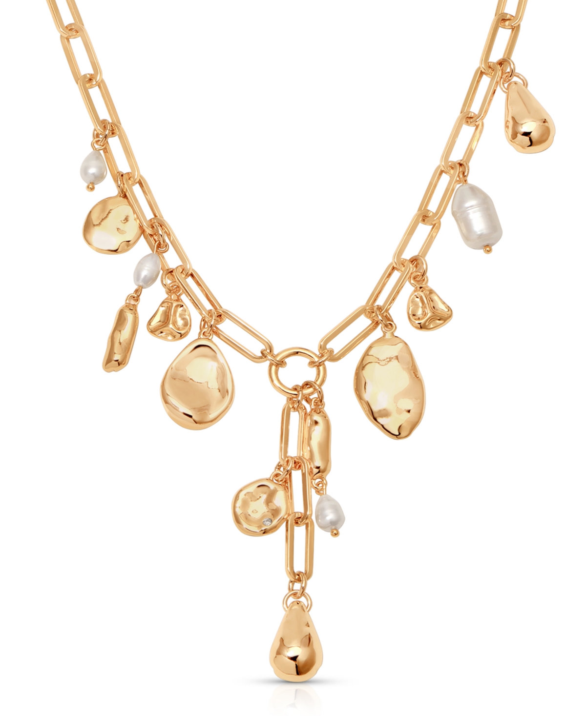 Click here for Ettika Melting Metal Charm Lariat Necklaces - Gold prices
