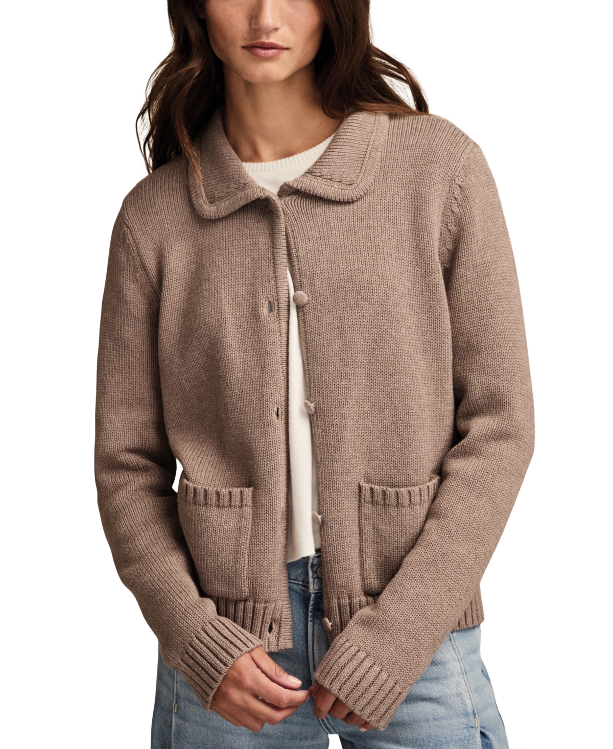 Click here for Lucky Brand Womens Collared Button-Up Cardigan Swe... prices