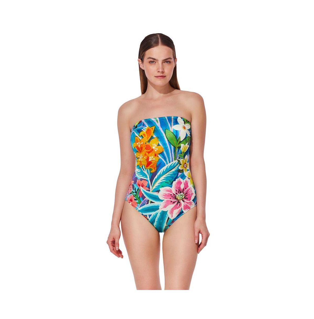 Click here for Gottex Womens Tropicana Bandeau One Piece - Multi-... prices
