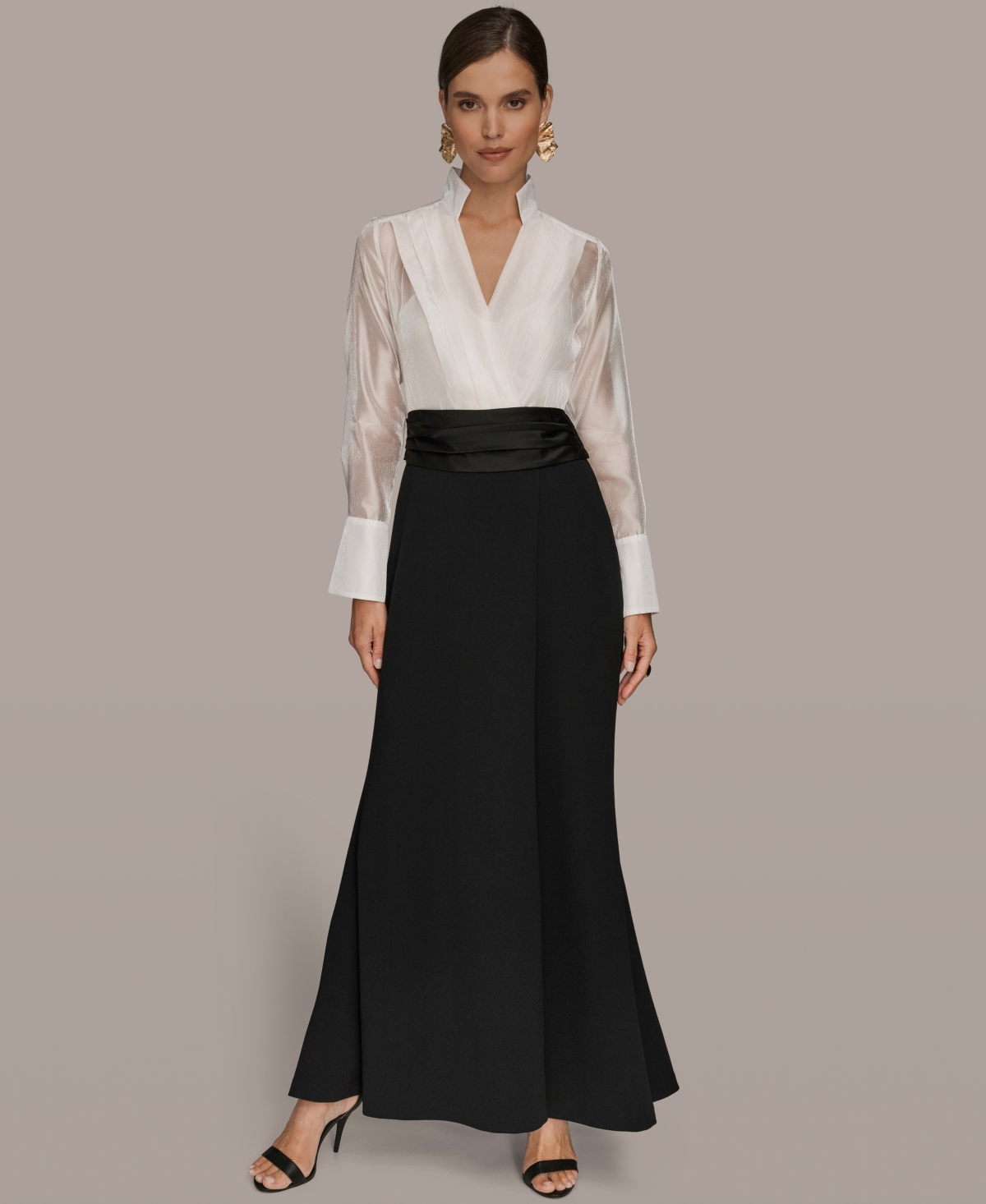 Click here for Donna Karan New York Womens V-Neck Long-Sleeve Max... prices