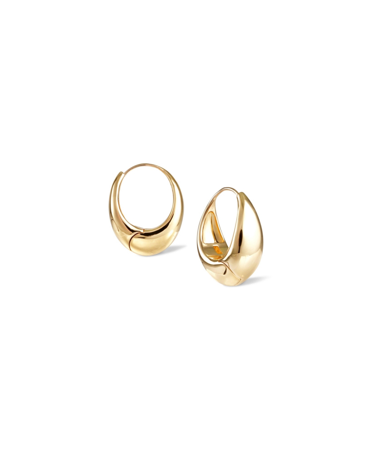 Click here for Retro Chic Drop Hoop Earrings - Gold prices