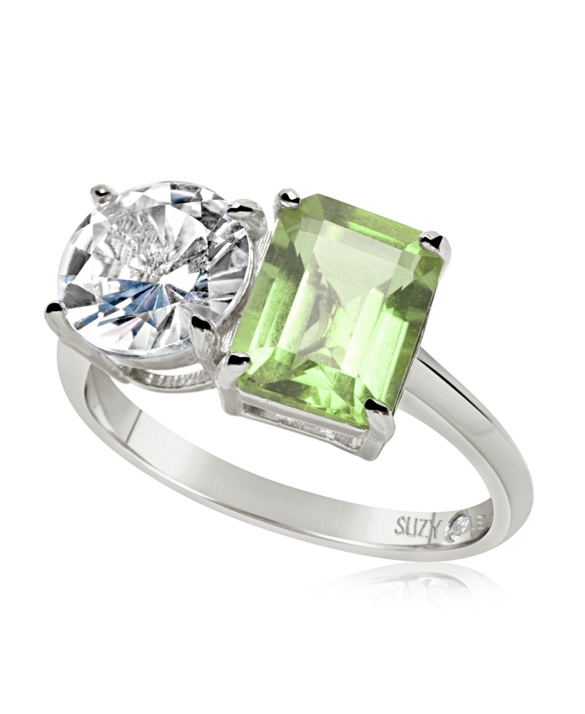 Click here for Suzy Levian Sterling Silver Gemstone Toi et Moi Tw... prices