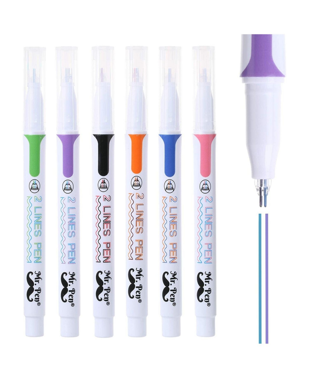 Click here for Mr. Pen Double Line Pen  6 Pack  Assorted Colors... prices
