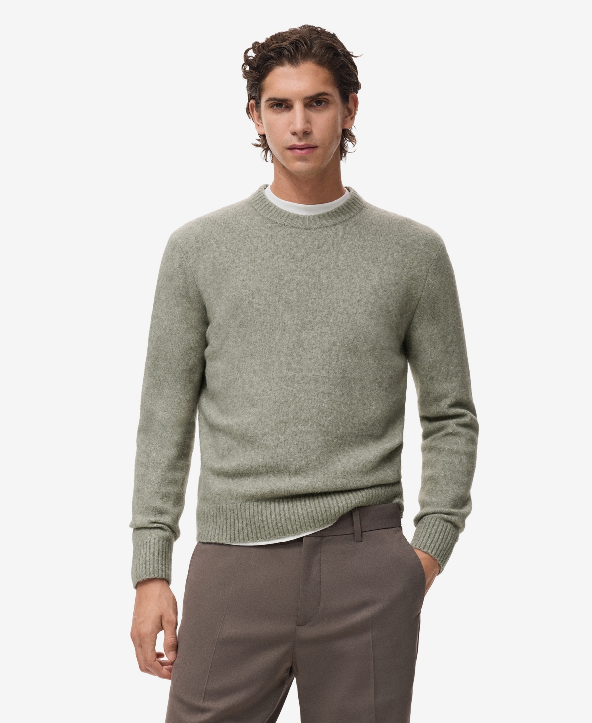 Click here for Mango Mens Wool And Alpaca-Blend Sweater - Pastel... prices