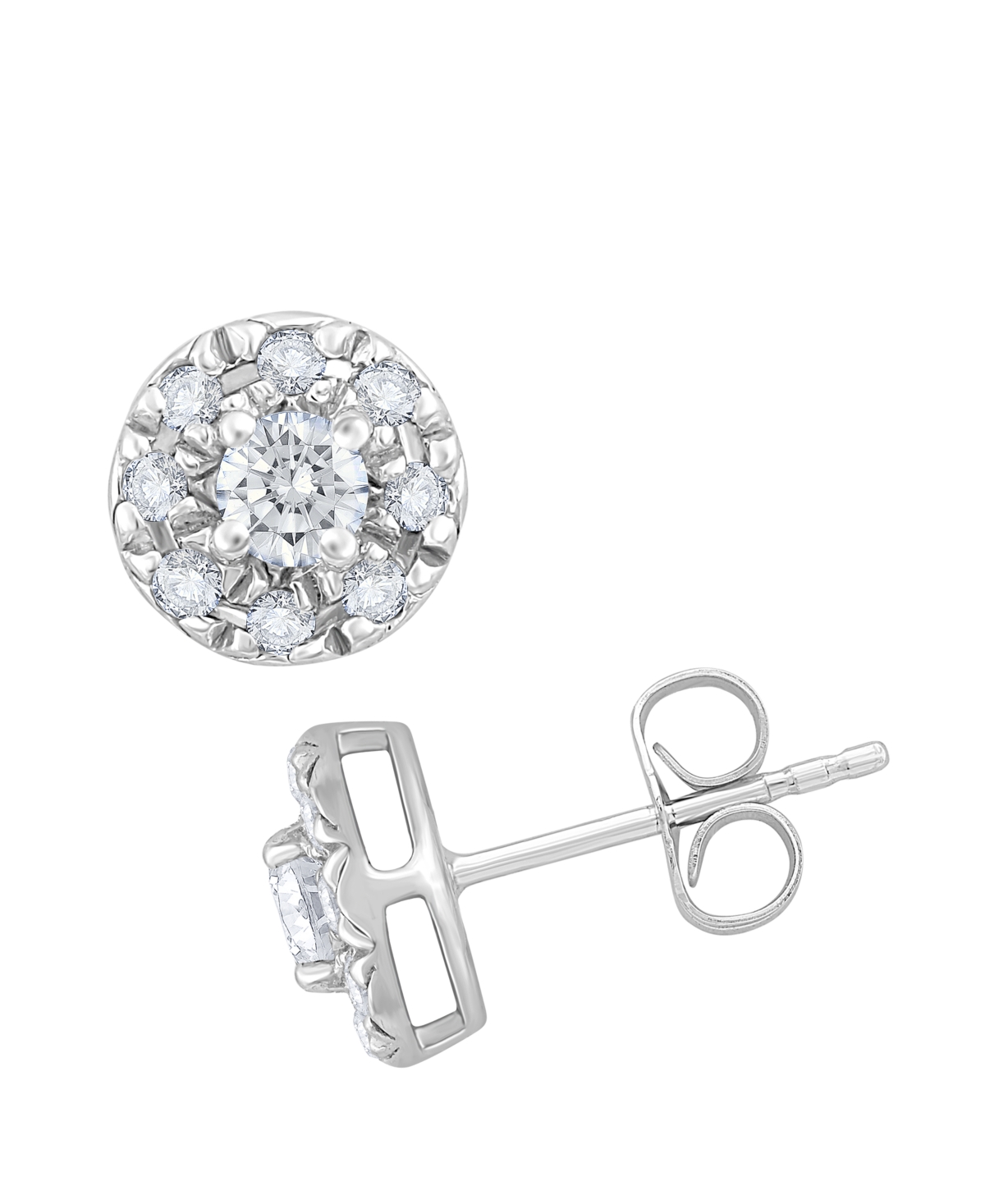Click here for Macys Diamond Round Shape Halo Stud Earrings (1/4... prices