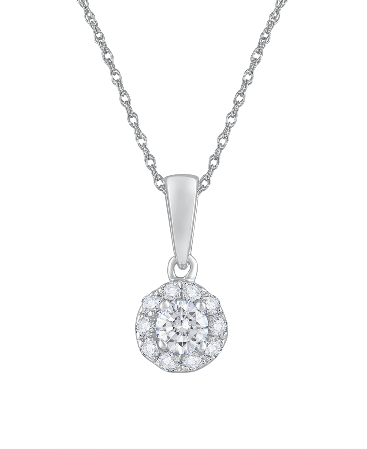 Click here for Macys Diamond Round Shape Halo Pendant Necklace (1... prices