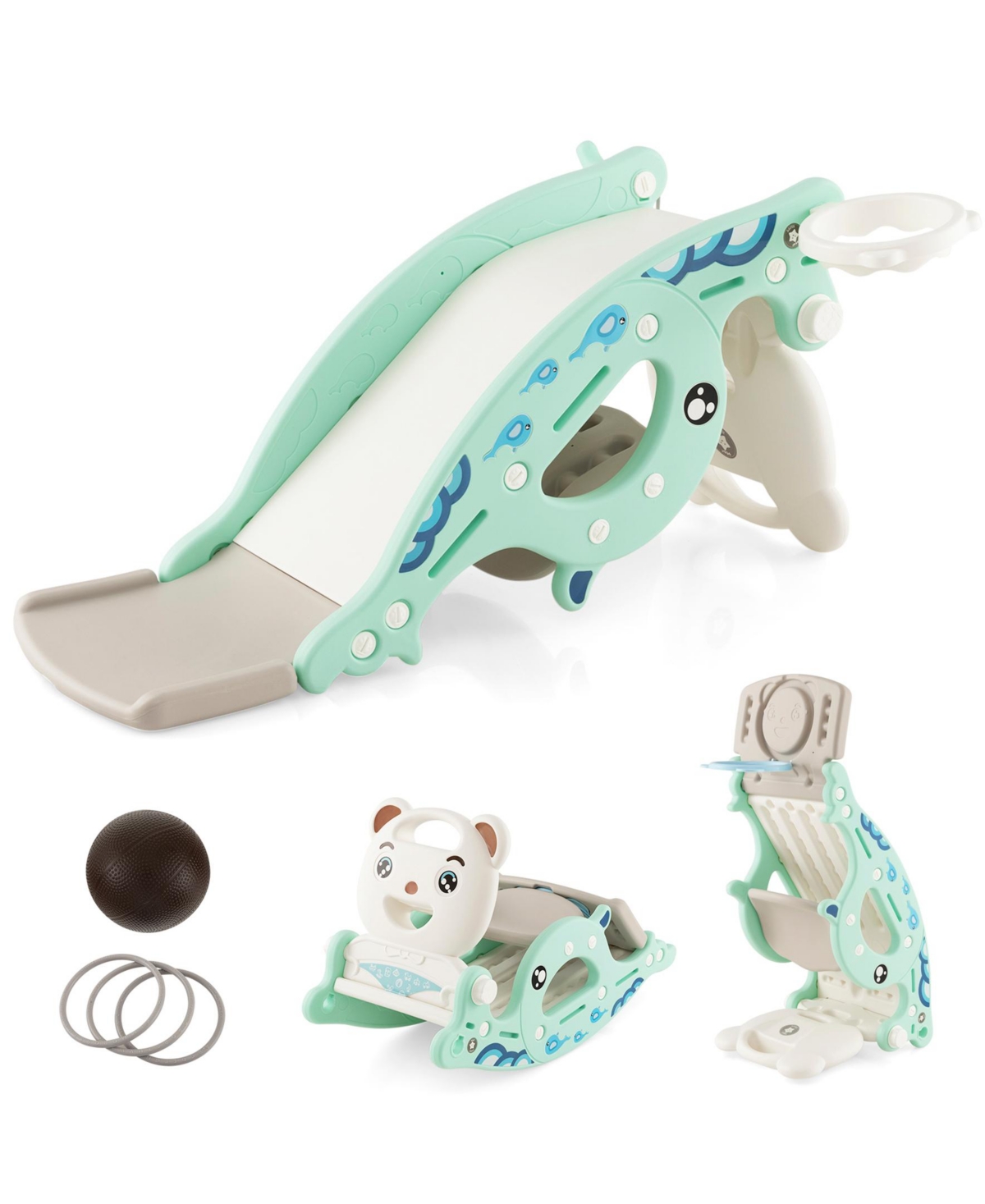 Click here for Sugift 4-in-1 Kids Slide Rocking Horse with Basket... prices