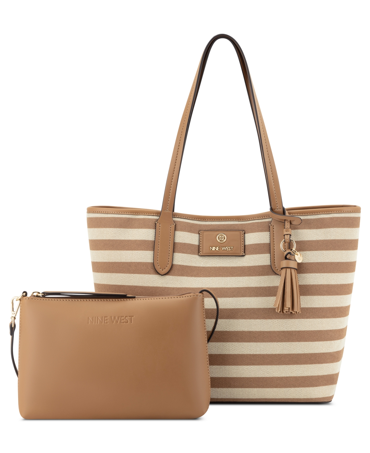 Click here for Nine West Lyra Large Laptop Tote Bag - Natural Dar... prices