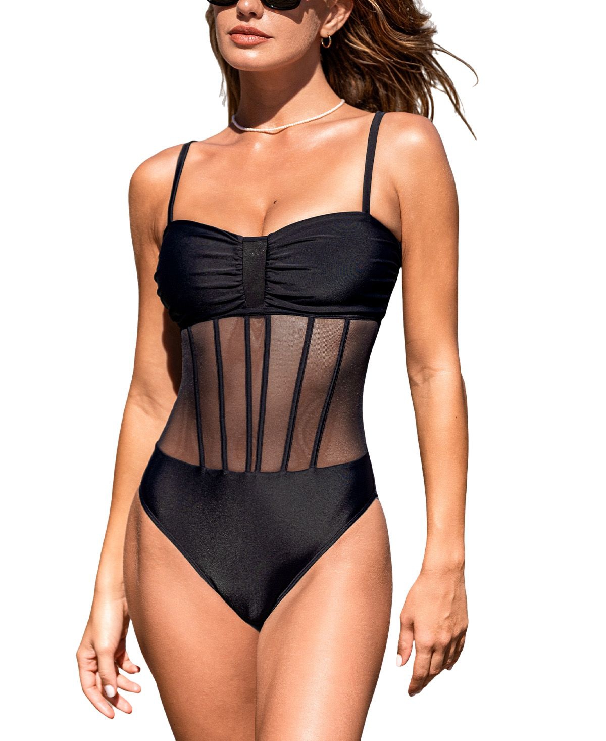 Click here for Cupshe Womens Sweetheart One Piece Swimsuit with M... prices