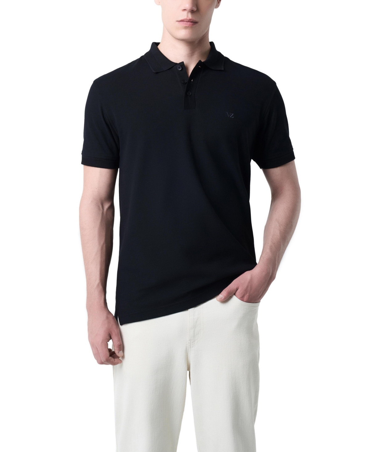 Click here for Velez Mens semi-fit polo shirt with jacquard detai... prices