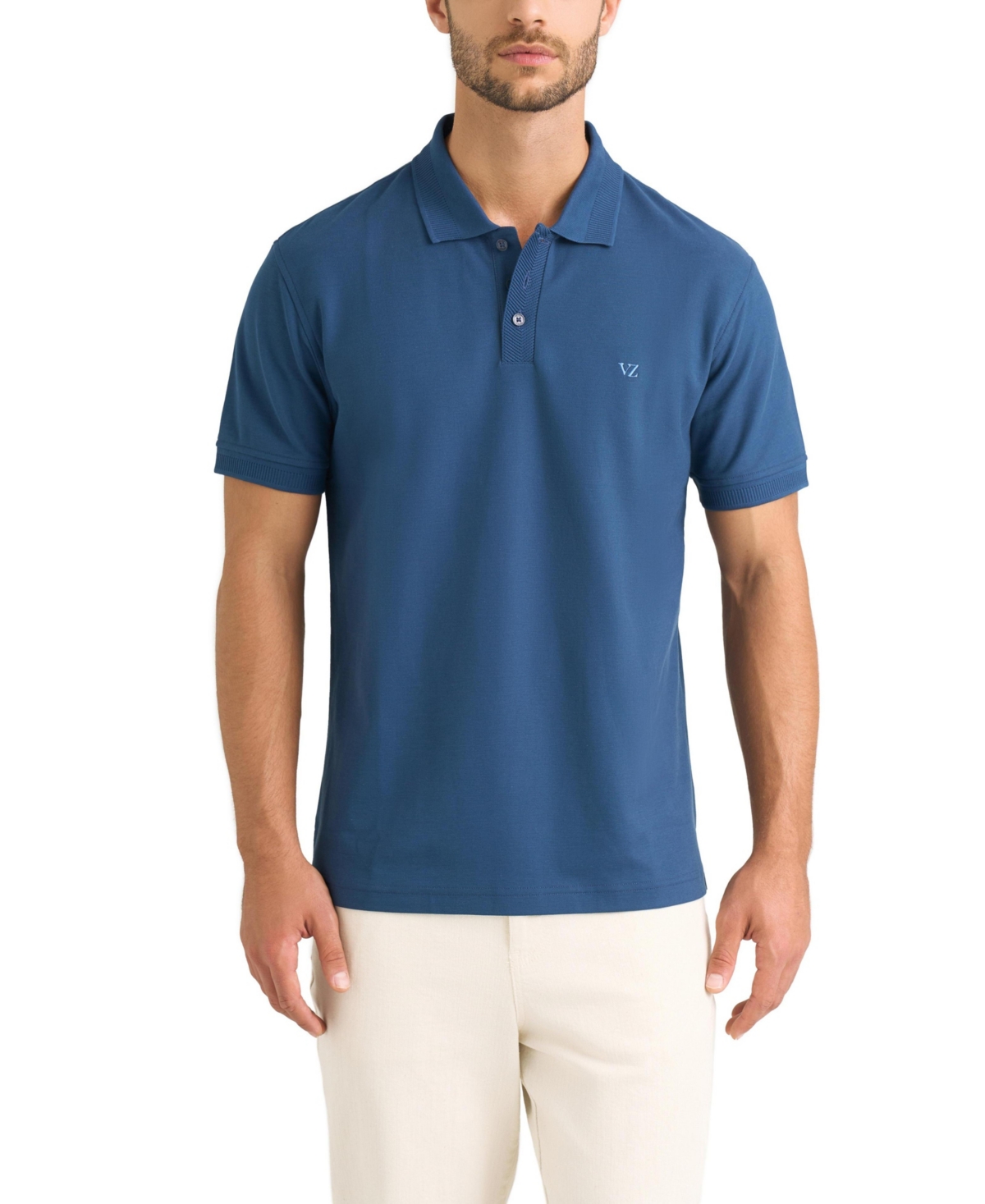 Click here for Velez Mens semi-fit polo shirt with jacquard detai... prices