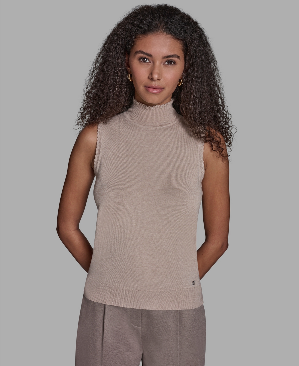 Click here for Bcbg Womens Mock Neck Sleeveless Tank Top - Heathe... prices