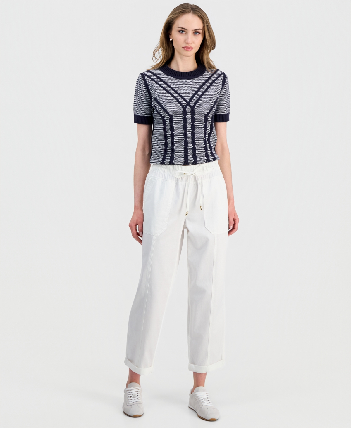 Click here for Nautica Jeans Womens Solid Cuffed Pull-On Pants -... prices