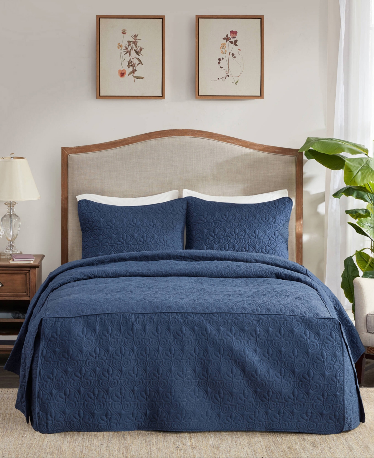 Click here for Madison Park Quebec Open Corner Pleated Quilted Be... prices