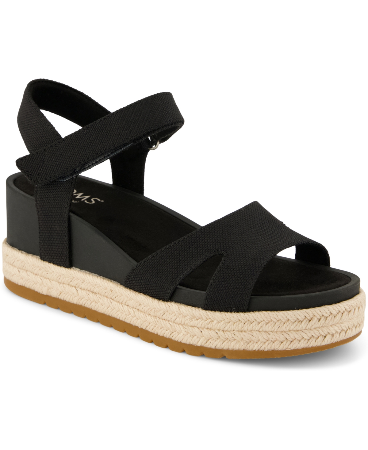 Click here for Toms Womens Alana Open Toe Wedge Sandals - Black H... prices