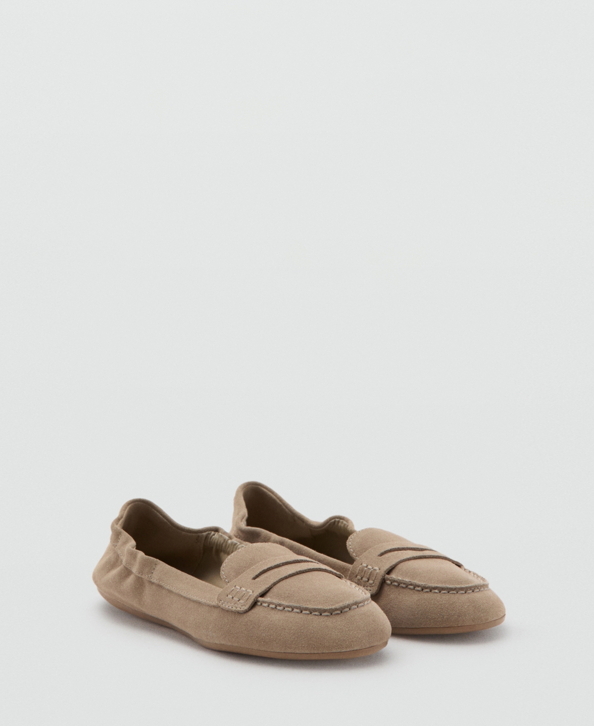 Click here for Mango Womens Suede Penny Loafers - Sand prices