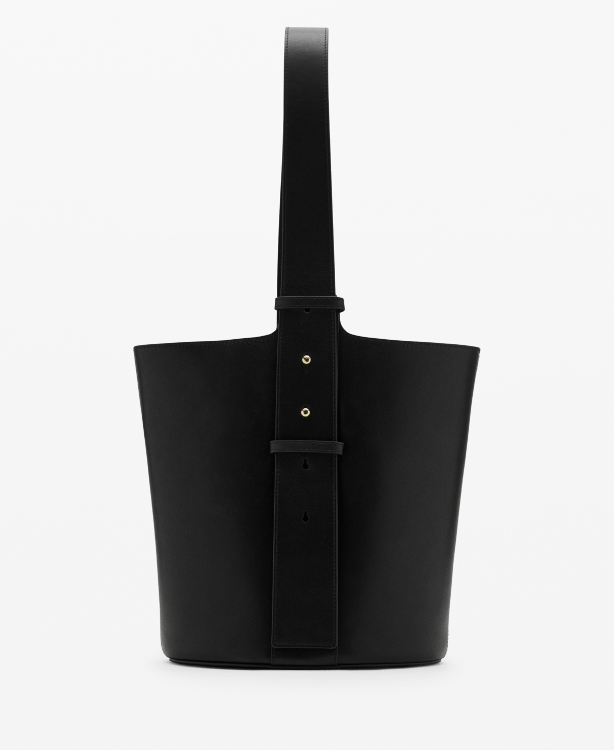 Click here for Mango Womens Leather Bucket Bag - Black prices