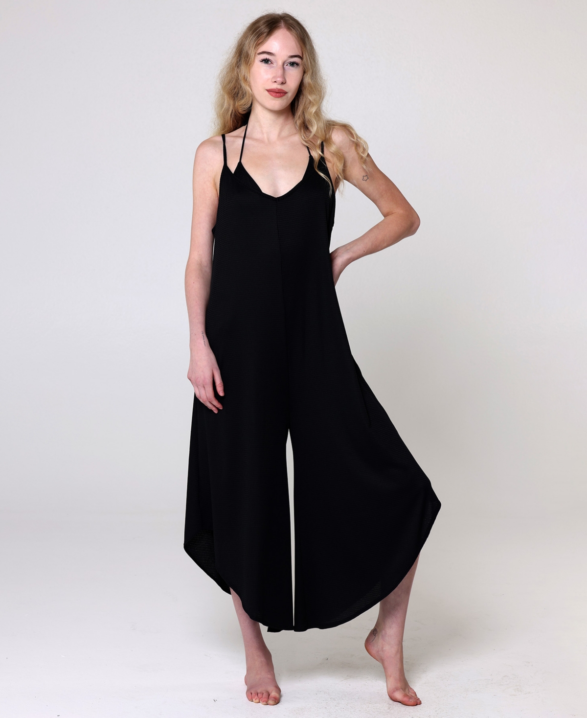 Click here for J Valdi Womens Flowy Scoop Neck Swim Jumper - Blac... prices