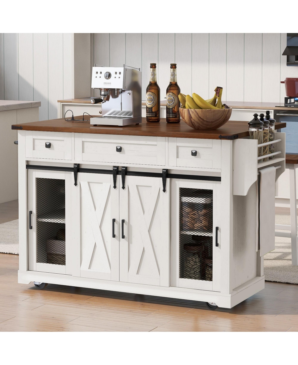 Click here for Boyel Living 58" Farmhouse Kitchen Island wit... prices