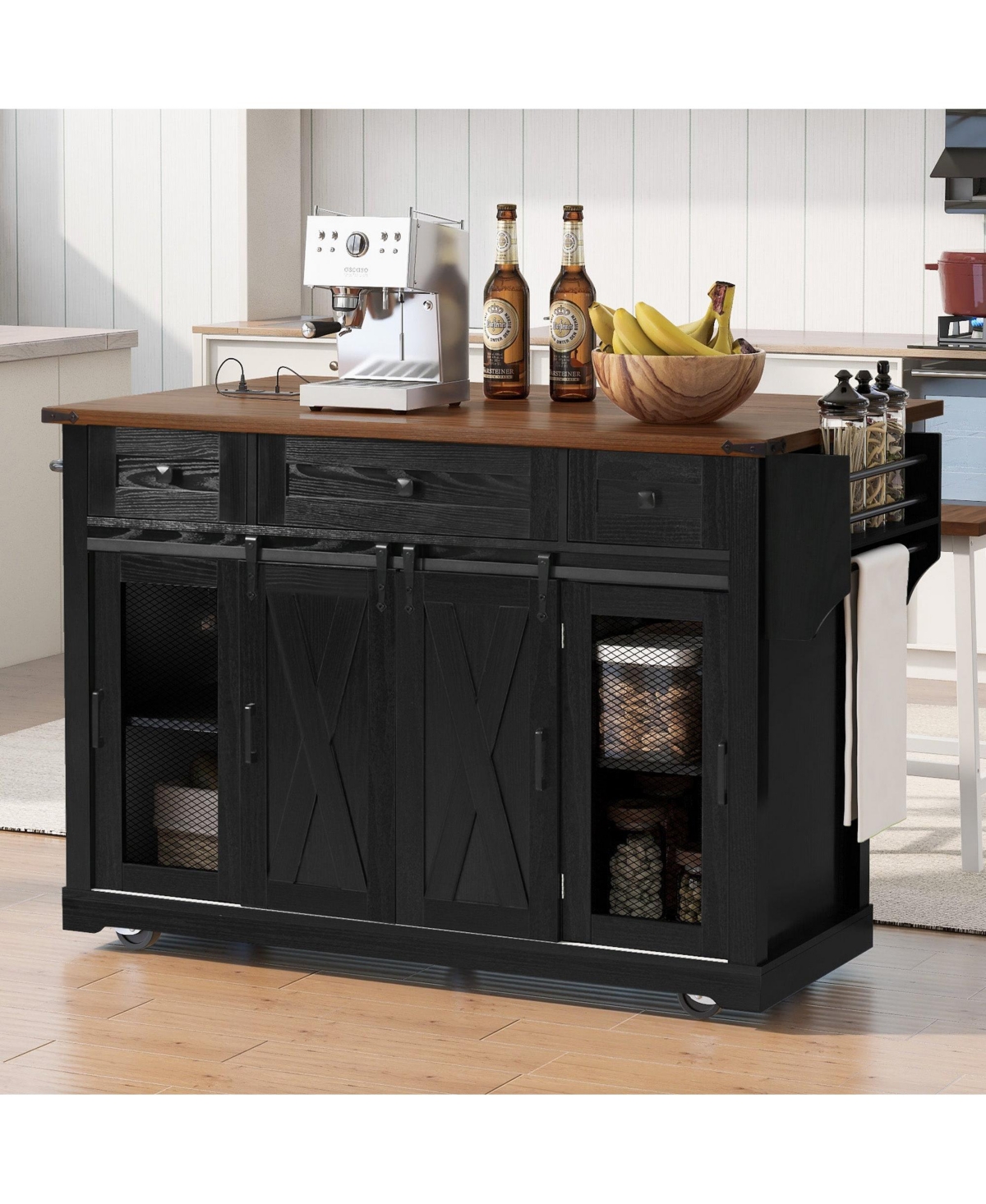 Click here for Boyel Living 58" Farmhouse Kitchen Island wit... prices