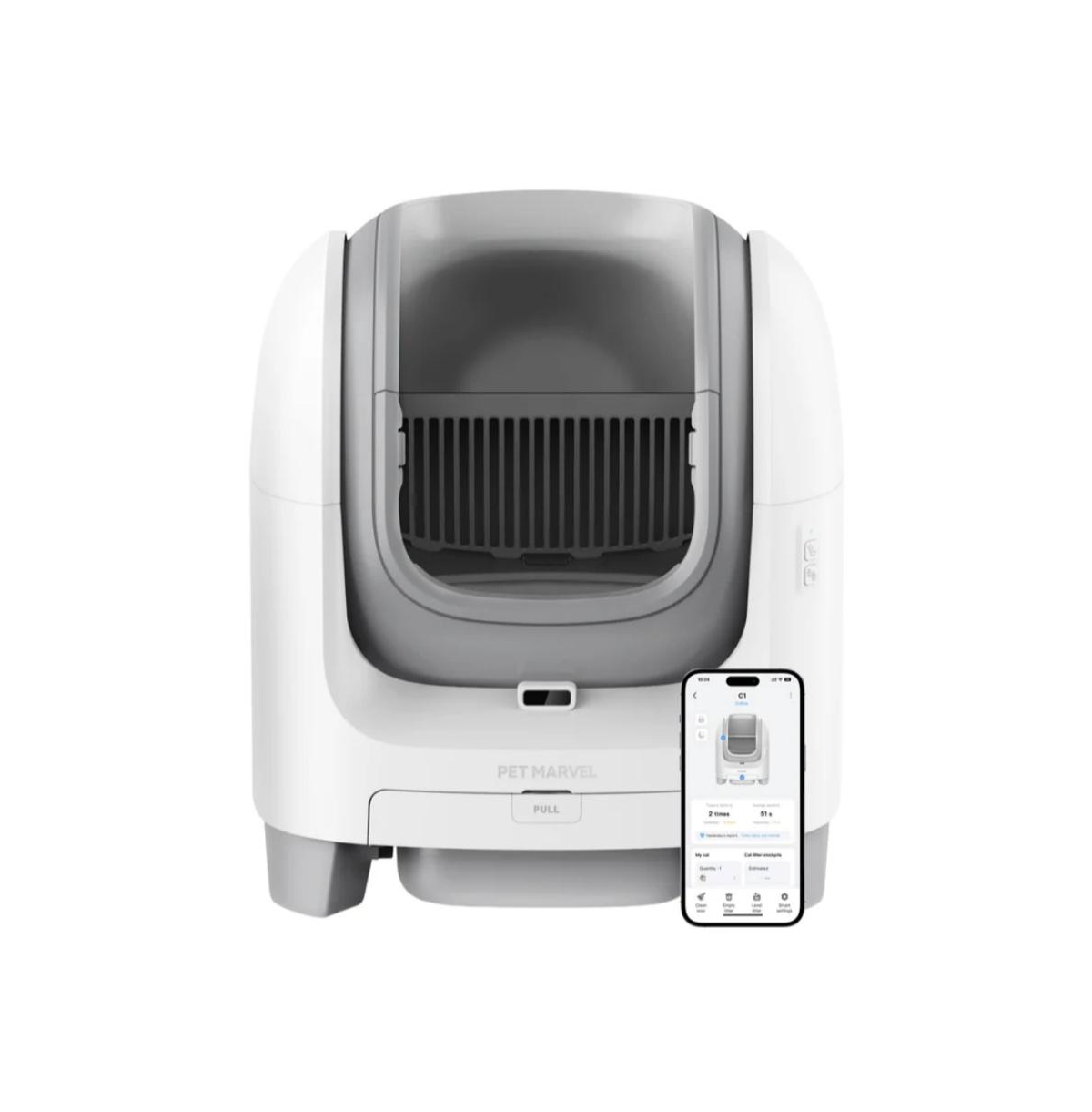 Click here for PetMarvel Open-Top Smart Cat Litter Box C1 - White prices