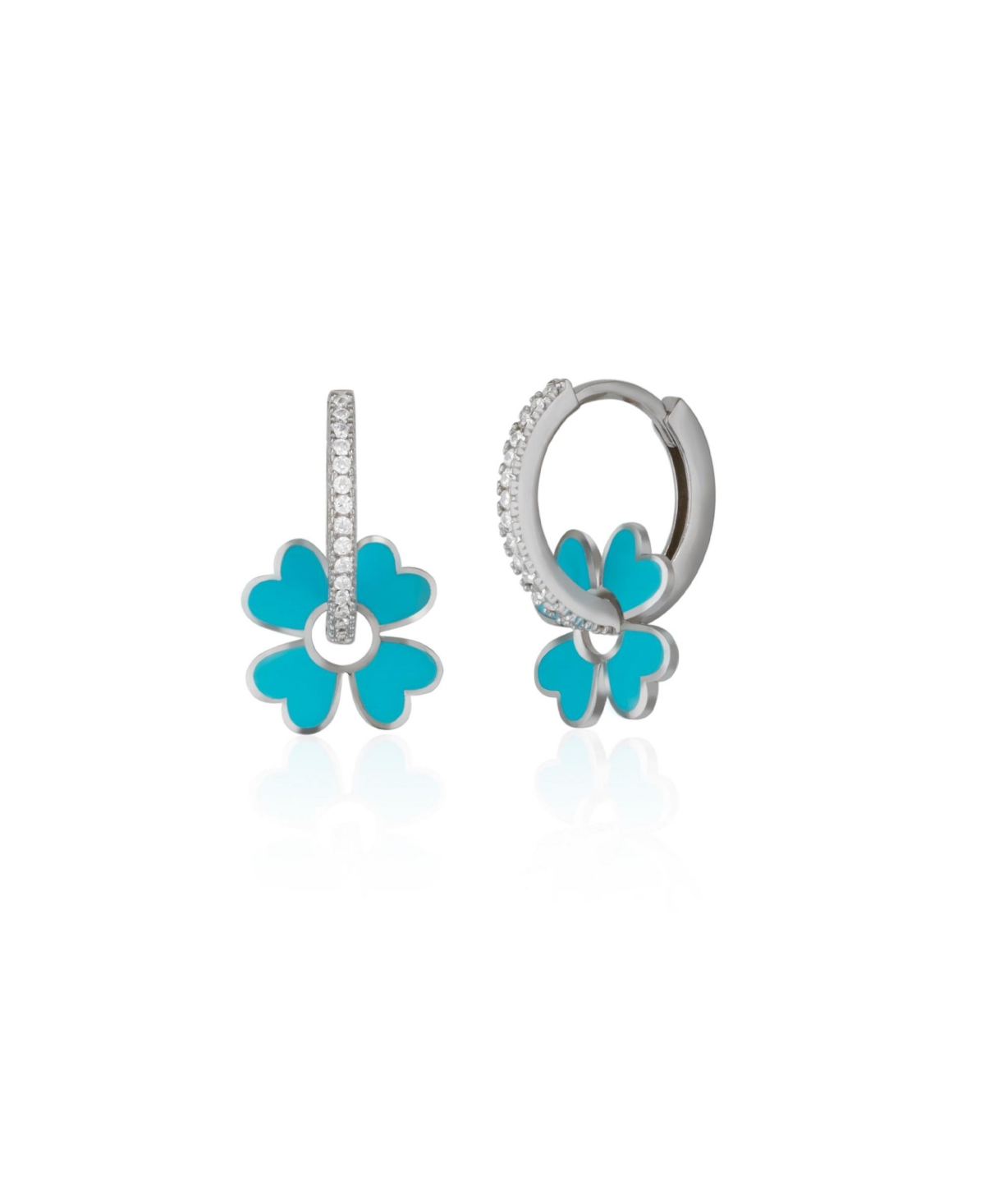 Click here for Spero London Sterling Silver Enamel Clover Earring... prices