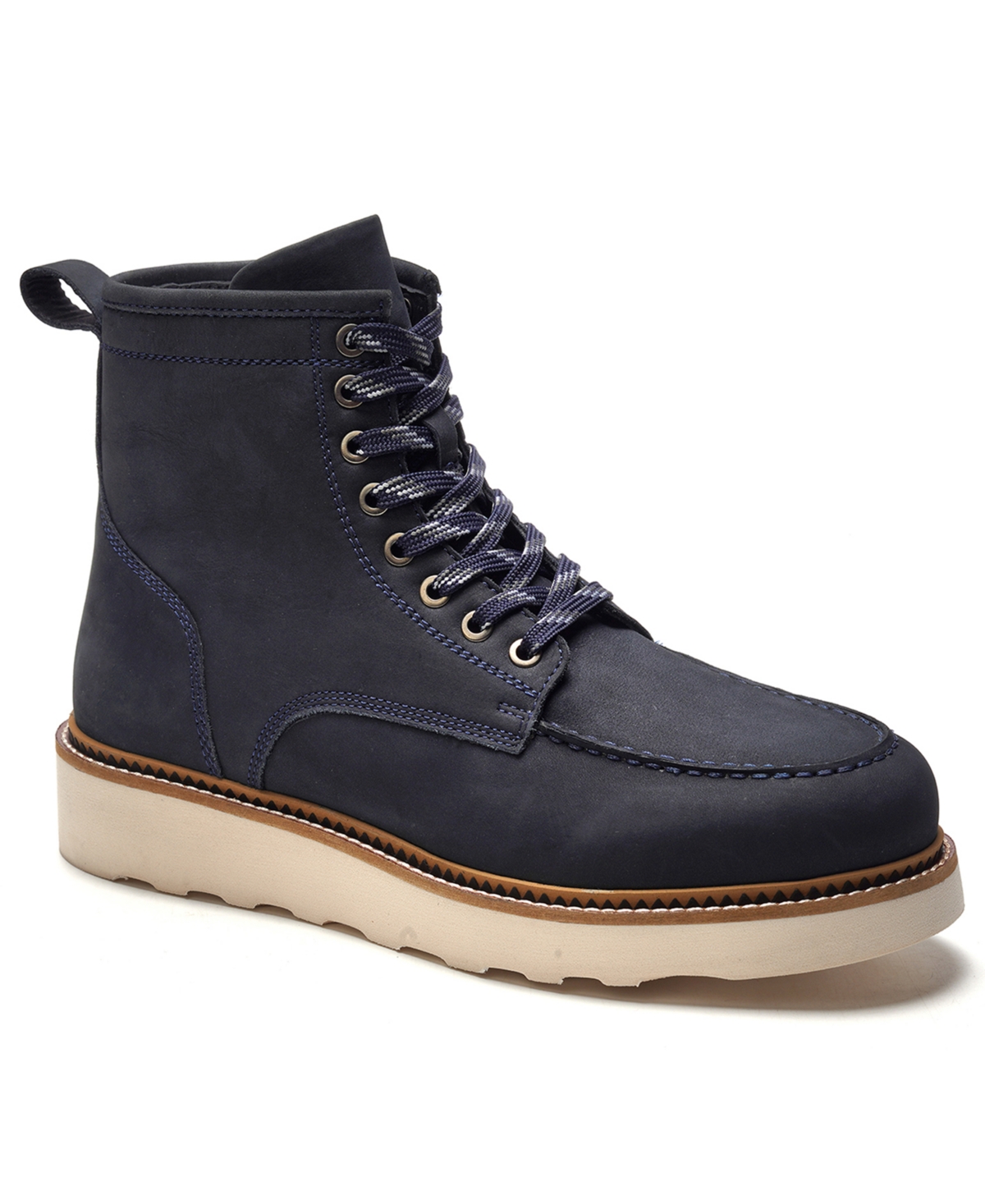 Click here for Anthony Veer Mens Braddock Moc-Toe Boots - Navy prices