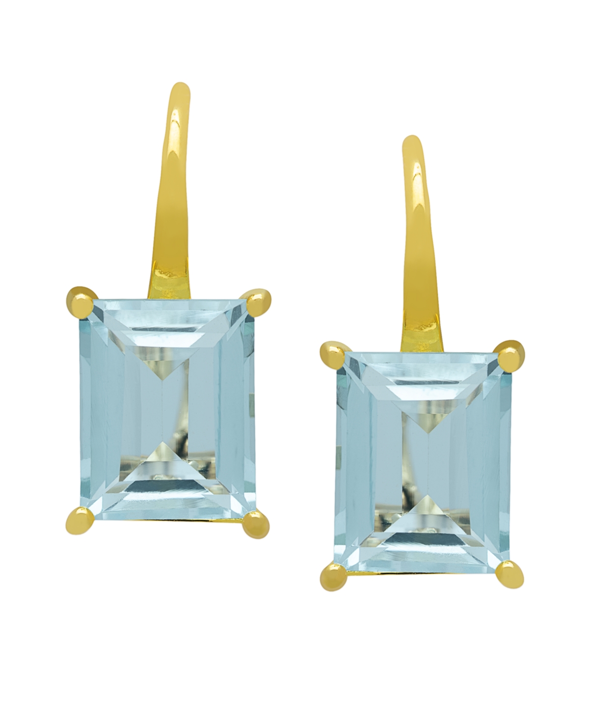 Click here for Macys Genuine Blue Topaz Emerald-Cut Drop Earrings... prices