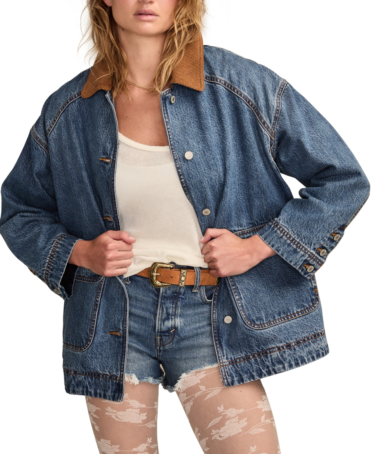 Click here for Lucky Brand Womens Legend Denim Barn Jacket - Howd... prices