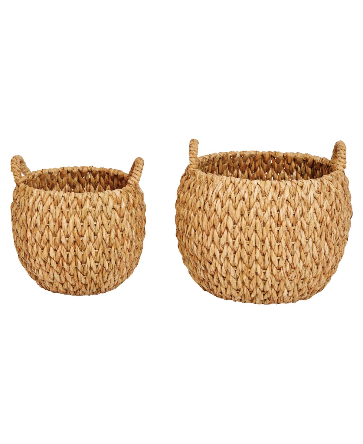Click here for Storied Home Round Hand-woven Water Hyacinth Baske... prices