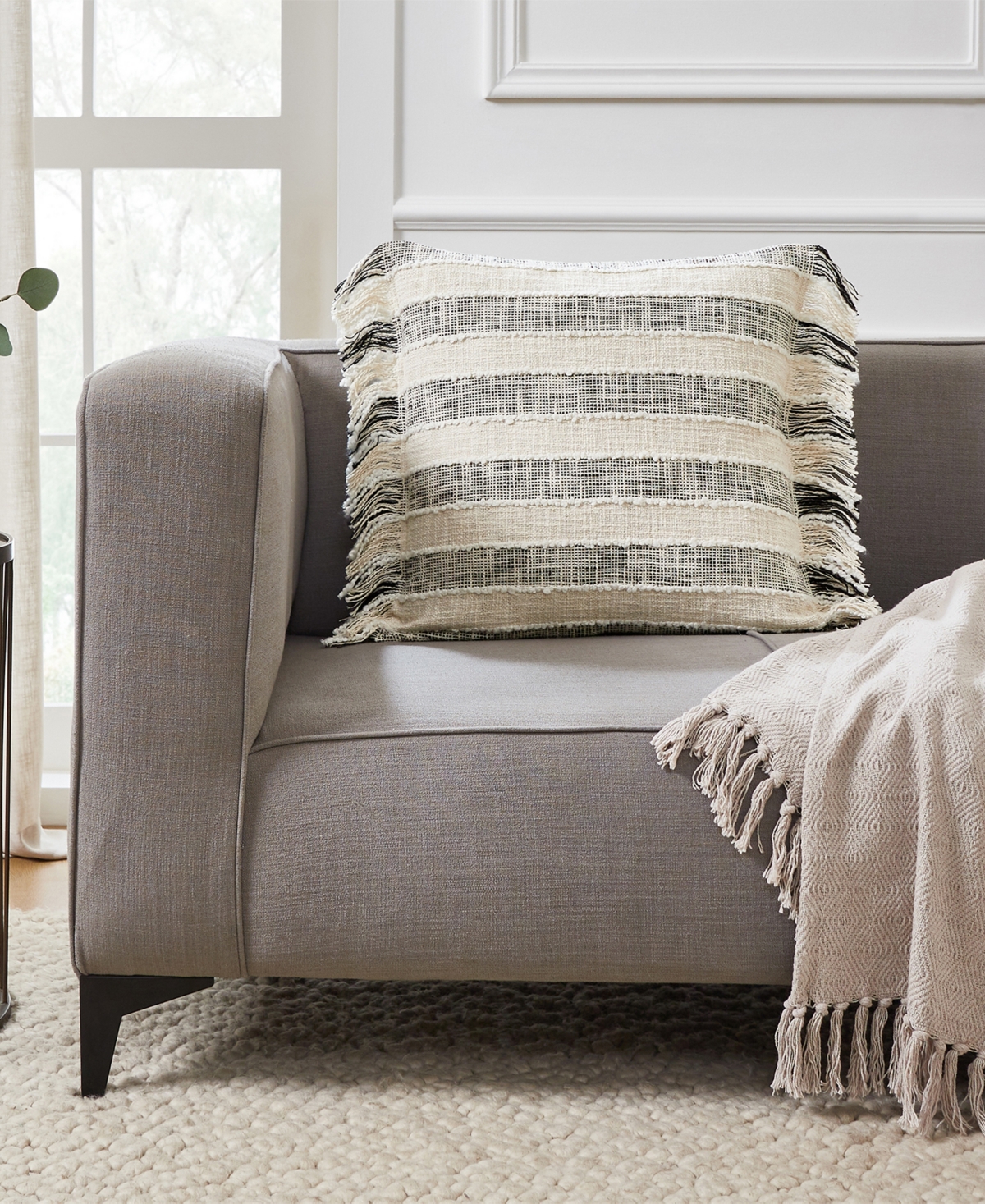 Click here for Tahari Home Ariel Fringe Stripe Decorative Pillow... prices