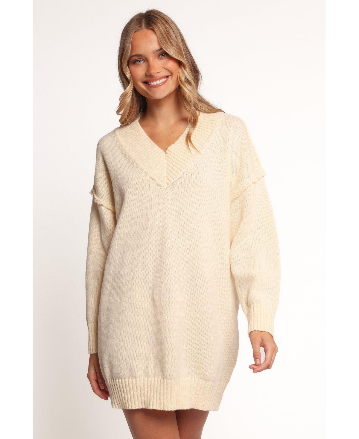 Click here for Petal and Pup Womens Sancia Knit Mini Dress - Crea... prices