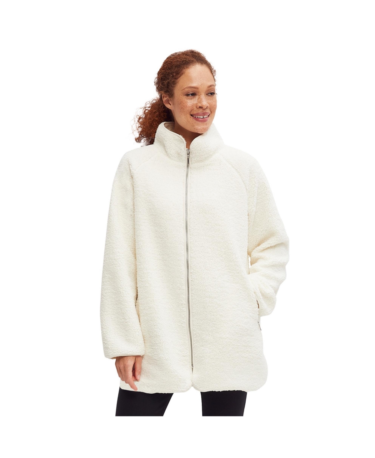 Click here for ellos Plus Size Sherpa Zip-Front Jacket - Ivory prices
