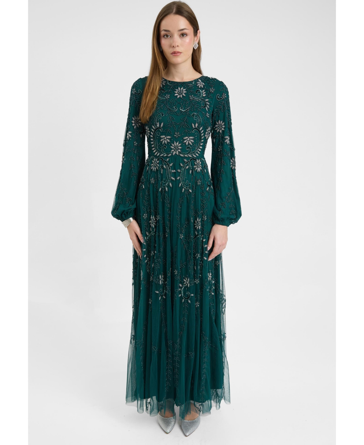 Click here for Maryisa Womens Modest Embellished Sequin Beaded Dr... prices