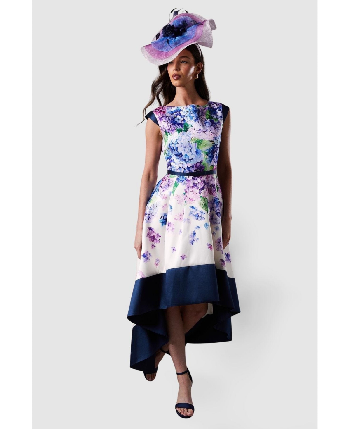 Click here for Coast Womens Twill Hi-Lo Floral Midi Dress - Multi prices