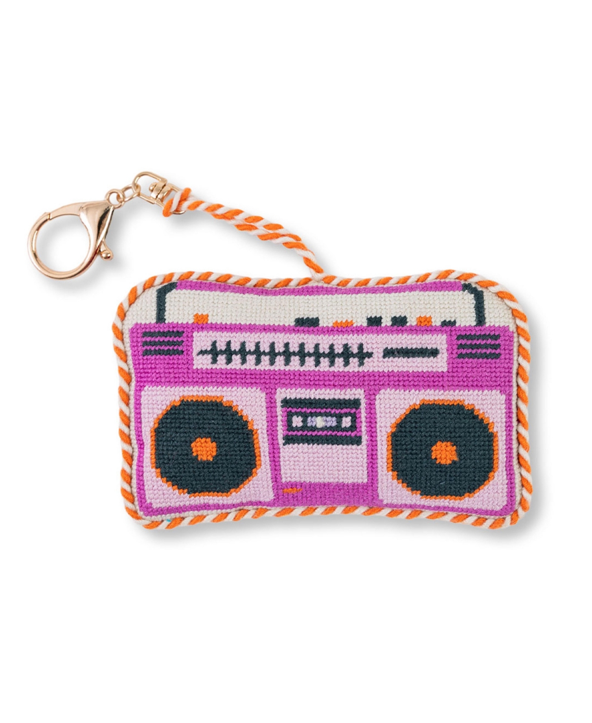 Click here for Furbish Studio Needlepoint Bag Charm - Pink boombo... prices