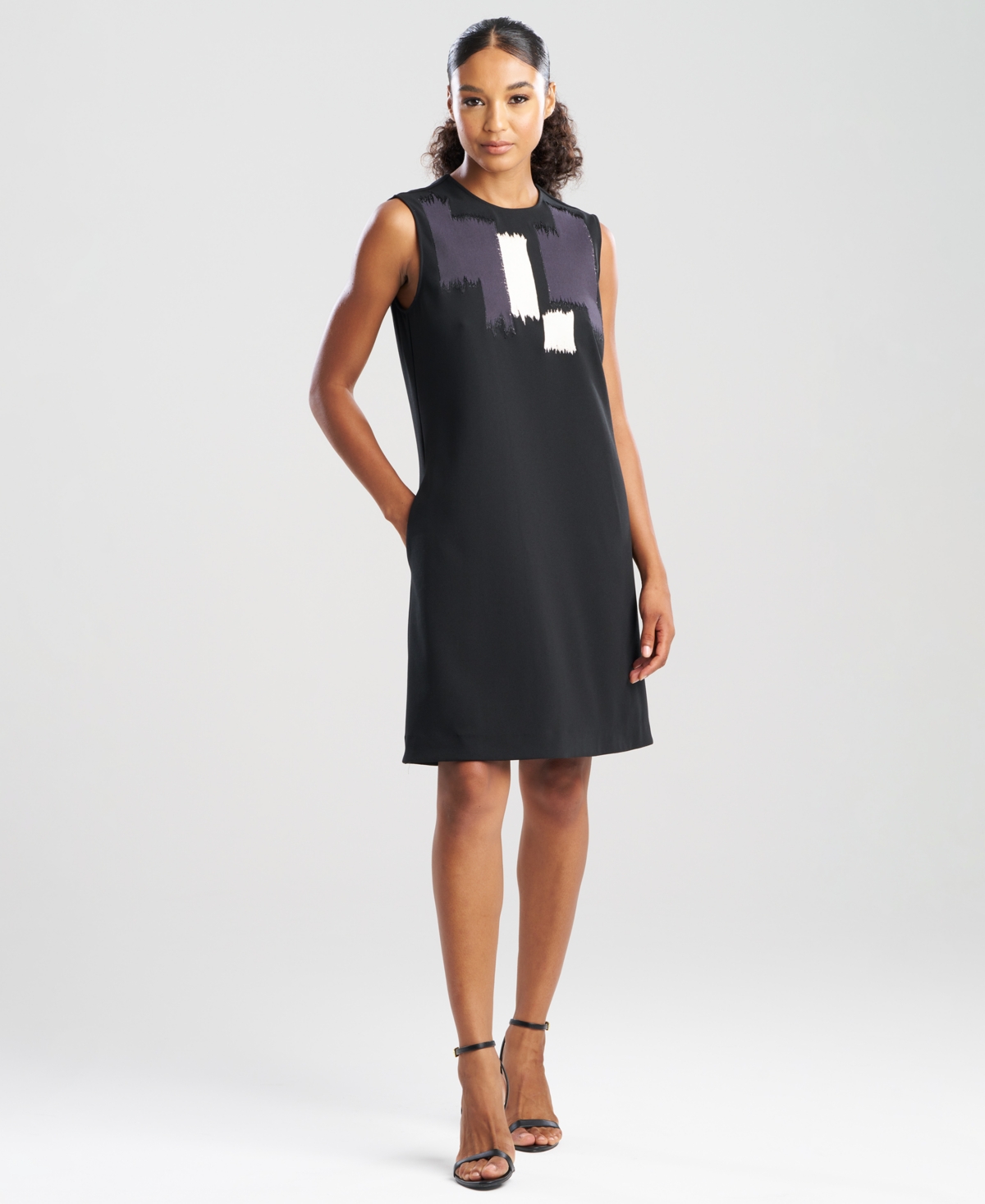 Click here for Natori Womens Block Print Sleeveless Dress - black prices