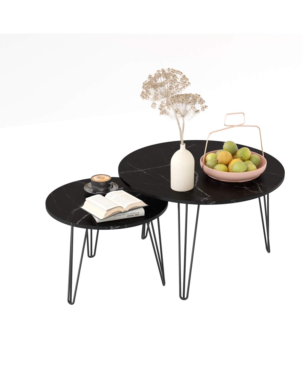 Click here for sumyeg 27.56 Inch Round Nesting Coffee Table Set o... prices