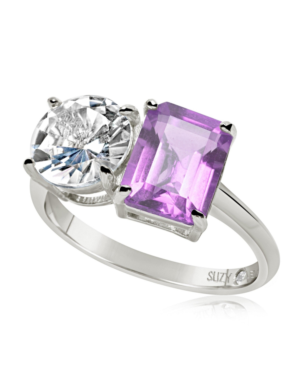 Click here for Suzy Levian Sterling Silver Gemstone Toi et Moi Tw... prices