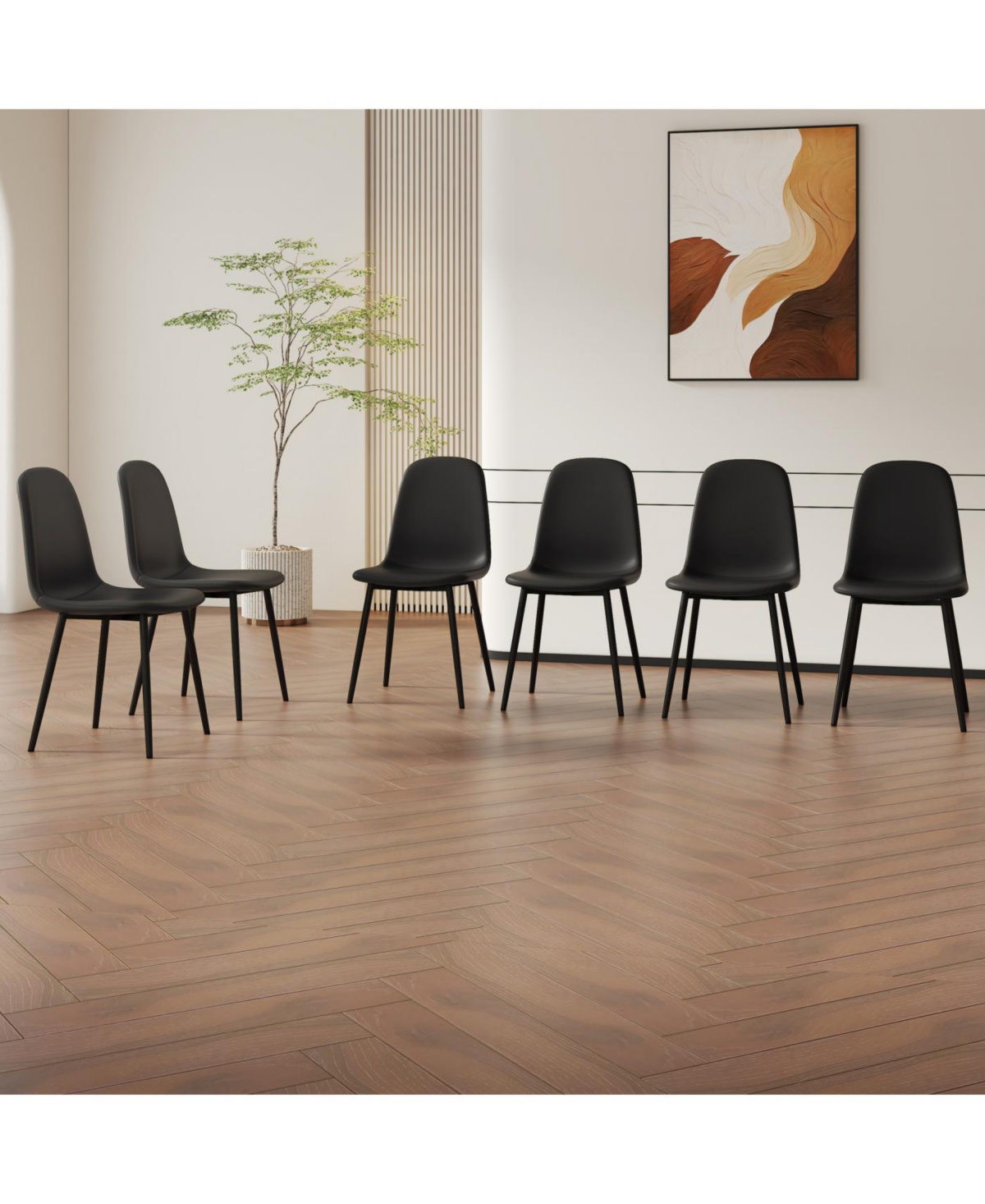 Click here for Streamdale Modern Minimalist Black Dining Chair Se... prices