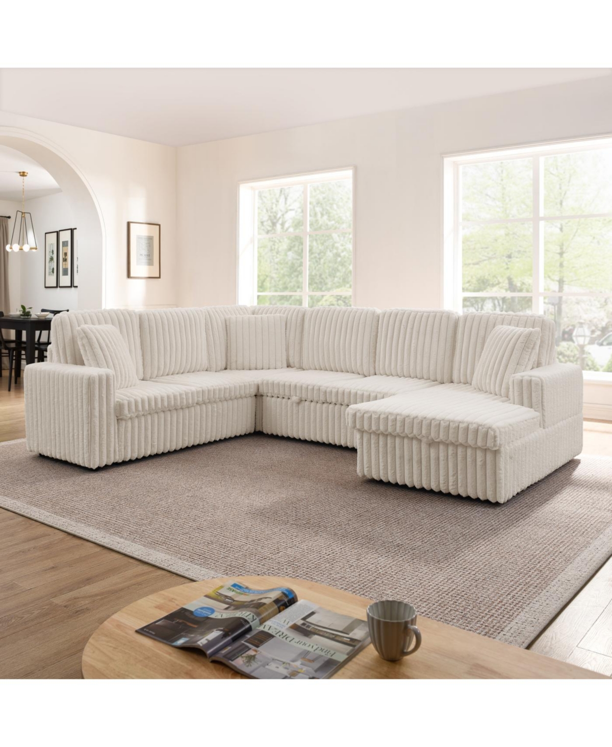 Click here for Streamdale Furniture Streamdale Beige Corduroy Str... prices