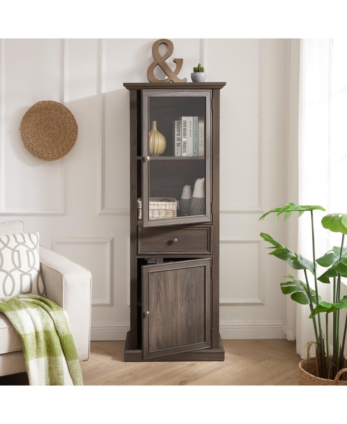 Click here for Streamdale Modern Storage Cabinet with Glass Doors... prices